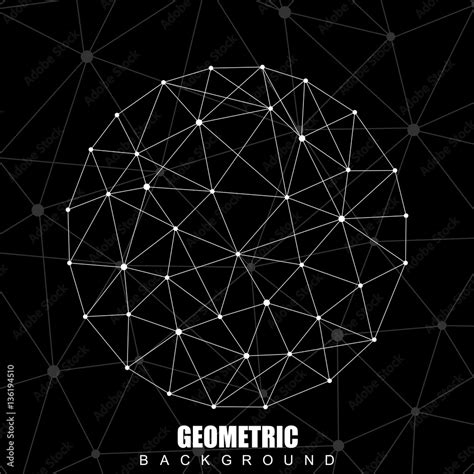 Geometric Abstract Background With Connected Line And Dots Structure Molecule And Communication