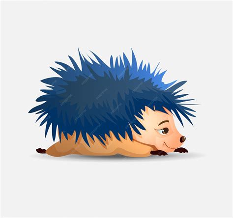 Lindo Erizo Está Acostado Boca Abajo Y Durmiendo Vector Erizo Erizos