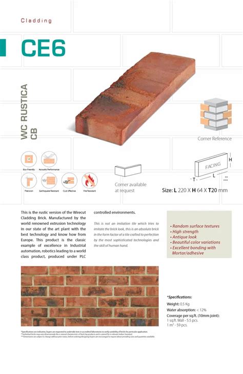 Clay Rustic Brick Wall Cladding Tiles Thickness 15 Mm At ₹ 2050piece In Malur