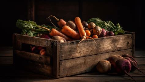 Rustic Vegetable Basket Fresh Organic Healthy Ingredients For