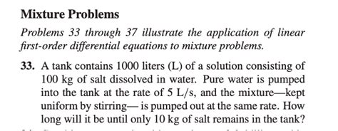 Solved Mixture Problems Problems Through Illustrate Chegg