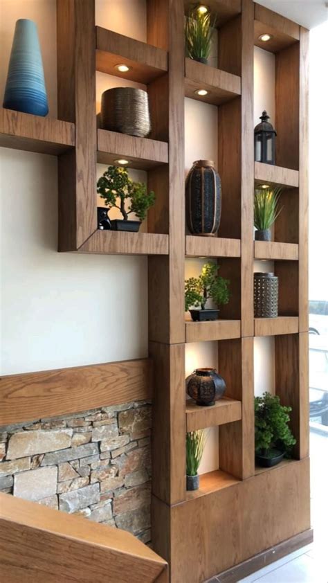 Estantes De Pared De Madera Para Una Decoración De Interiores única