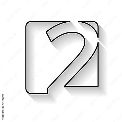 Vector Number 2 Sign Made With Black Line Stock Vector Adobe Stock