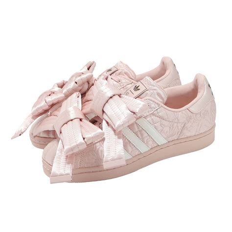 Adidas X Caroline Hu Superstar W 女鞋 聯名休閒鞋 粉紅 大蝴蝶結 緞面 愛迪達 Jq8737 休閒鞋