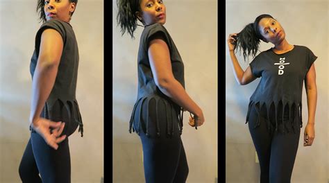 D I Y How To Cut A T Shirt Fringe Hem The Daily Affair A