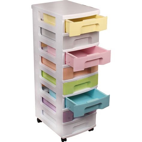 Really Useful Box Schubladenbox Mit Rollen 8 Schubladen Bunt