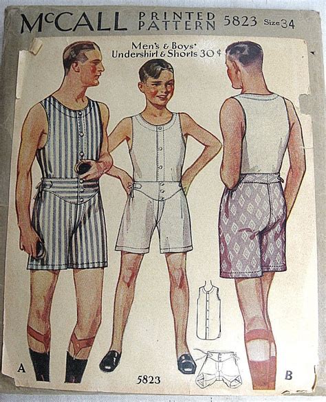 Ca 1910s Man Showing Off His New And Very Fashionable Knit Swiming Suit