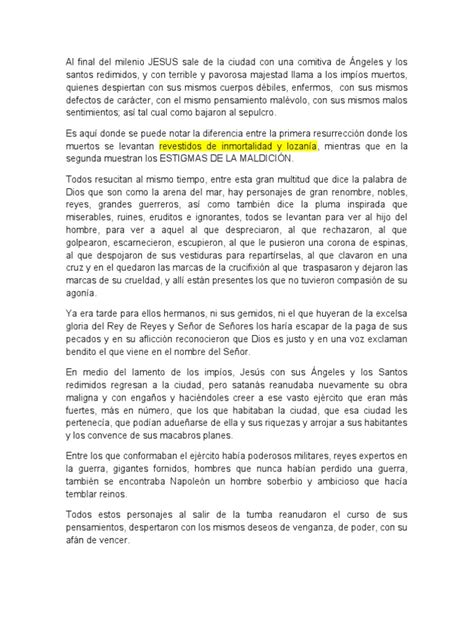 La Segunda Resurrección En La Biblia Pdf Salvación Jesús