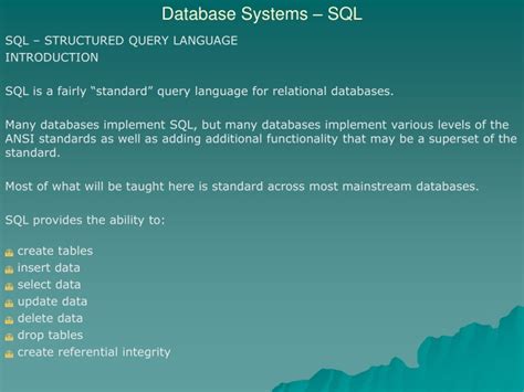 ppt database systems sql powerpoint presentation free download id 9161333