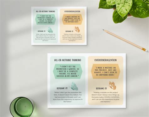 Cognitive Restructuring Cognitive Behaviour Therapy Printable Cards