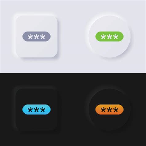 password asterisk field box symbol button icon set multicolor