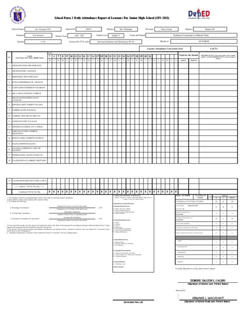 School Form 2 Sf 2 Eim Download Free Pdf Human Life Stages