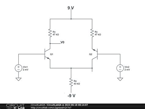 Bjt Diferantial Amplifier Electronics Qanda Circuitlab