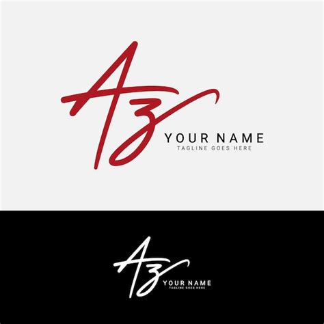 Premium Vector Az Initial Letter Logo Alphabet Az Handwritten