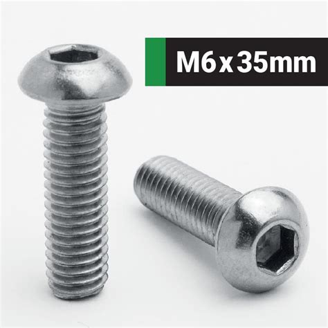 M6 X 35mm Socket Button Screws A2 Stainless Steel Iso 7380 1 Jacbolts