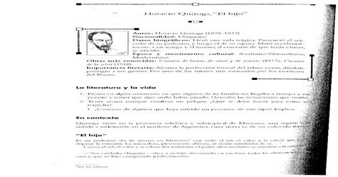 Horacio Quirogae1hijo · Autor Horacio Quiroga 1878 1937 Obras
