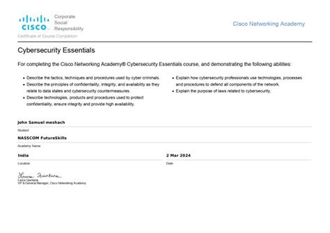 John Samuel Meshach A On Linkedin Successfully Completing A Cisco