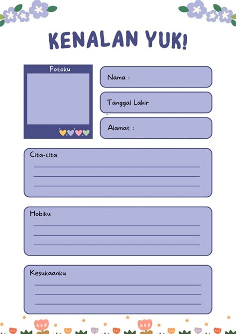 Gratis Desain Contoh Biodata Canva