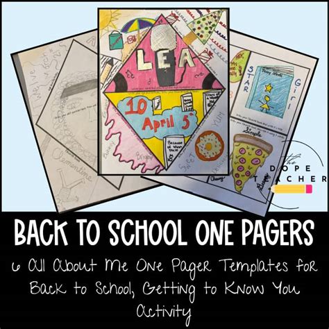 All About Me One Pager Template Getting To Know You First Day Of School