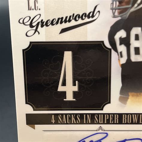 2011 Lc Greenwood National Treasures Notable Numbers Auto 6 Ssp 15
