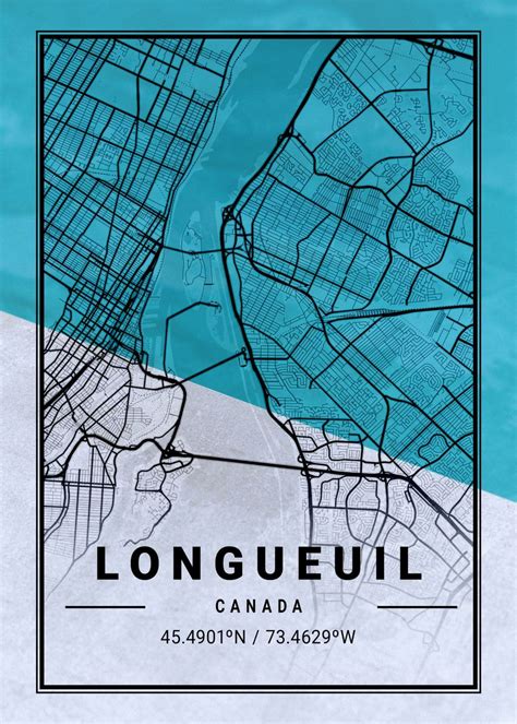 Longueuil City Map Canada Poster By Max Ronn Displate