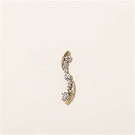 Pave Diamond Wishbone Pendant 028ctw