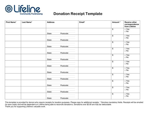 Free Printable Donation Receipt Templates Pdf Word Excel