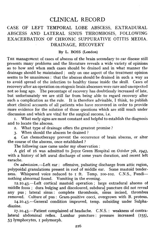 Case Of Left Temporal Lobe Abscess Extradural Abscess And Lateral