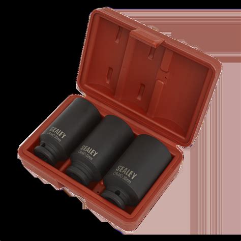 Sealey Sx051 ⏐ Impact Hub Nut Socket Set 12sq Drive 12 Point 3pc