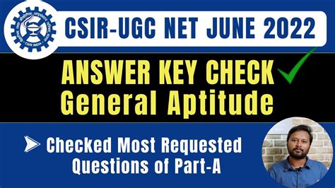 answer key check aptitude part csir net june 2022 most requested