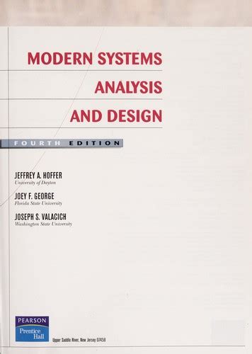 Modern Systems Analysis And Design By Jeffrey A Hoffer Open Library