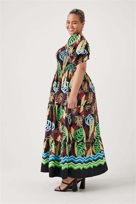Plus Size Tropical Print Maxi Dress Forever21us