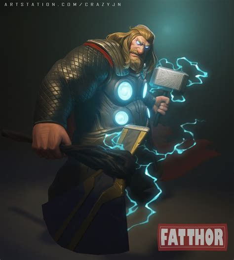 Artstation Fat Thor Jing Zhang Thor Comic Thor Comic Art Marvel