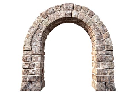Ancient Stone Archway With A Rustic And Weathered Appearance Isolated