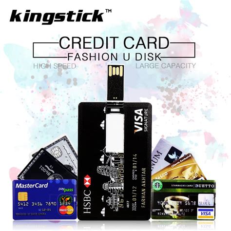 High Speed Credit Cards USB Flash Drive Bank Card 32GB USB Memory Stick HSBC MasterCard 64gb