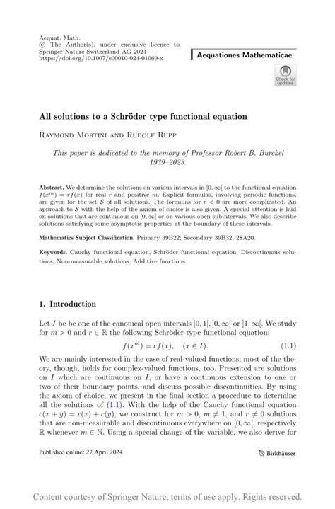 All Solutions To A Schröder Type Functional Equation Request Pdf