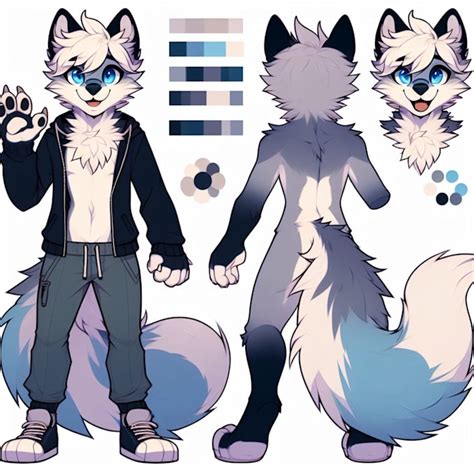 Disegno Foglio Di Riferimento Per Larte Furry Personaggio Vtuber