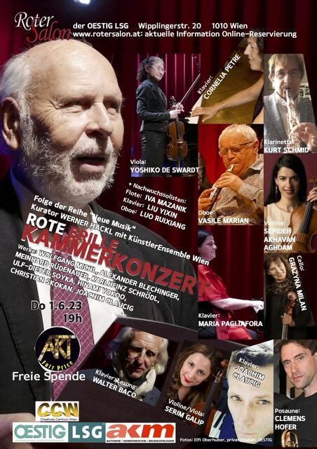 Freie Spende Konzert Wien 1623 Die Rote Brille Kammerkonzert Kuratiert Von Werner Hackl