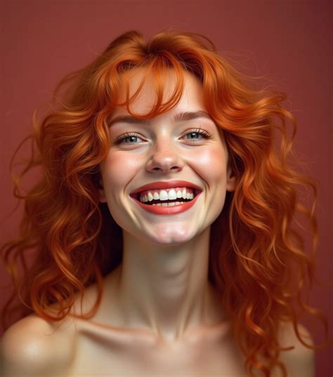 Smiling Redhead With Coloured Teeth Stable Diffusion Online