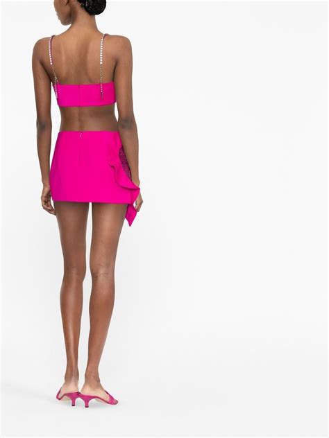 Area Pink Crystal Heart Crop Top Smart Closet