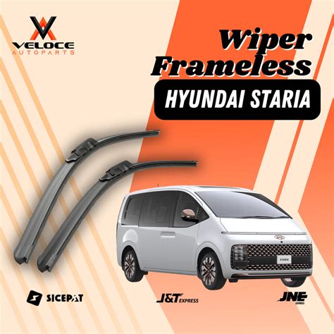 Jual Wiper Mobil Hyundai Staria Model Frameless Soft 1 Set 2pcs Kiri