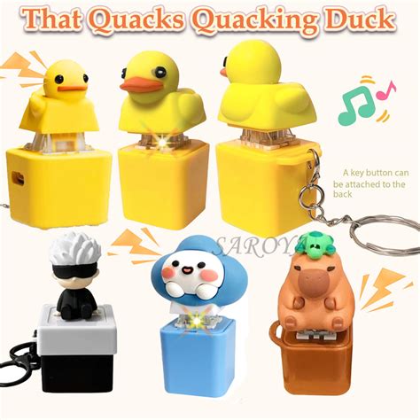 Duck Keyboard Keycaps That Quack Quacking Keyring Fidget Button Key