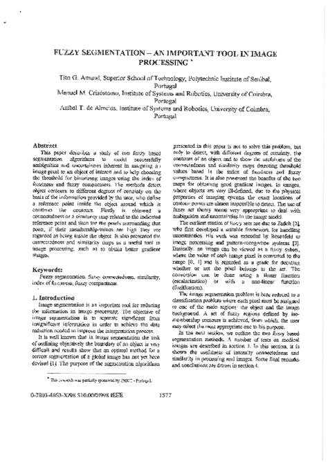 Pdf Fuzzy Segmentation An Important Tool In Image Processing