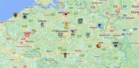 Belgian Pro League Teams Map With Logos Belgian Pro League Teams