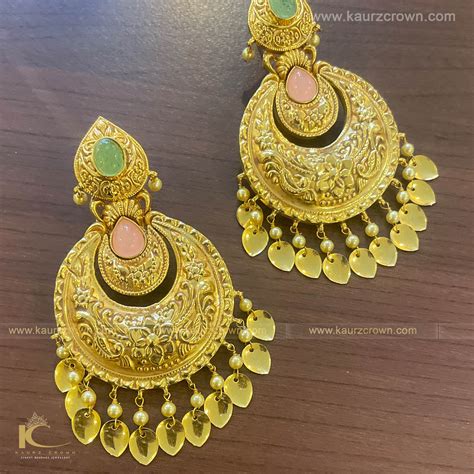 Zoya Traditional Antique Gold Plated Earrings