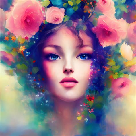 Girl Surrounded By Flowers By Looans On Deviantart