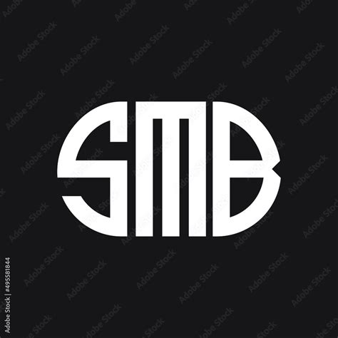 Smb Letter Logo Design On Black Background Smb Creative Initials