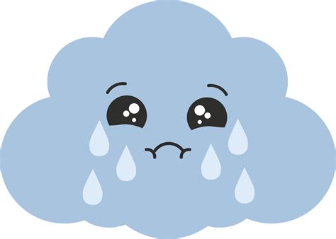 Cute Happy Cloud With Rain Drops Seal Or Icon Vector Illustration 12489459 Vector Art At Vecteezy