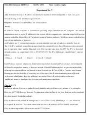 Determining IP Address Classes Subnets In Virtual Lab Course Hero