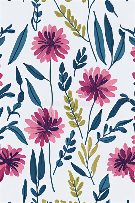 Seamless Patterns Repeating Patterns Design Fabric Floral Color Generated By Ai Stock